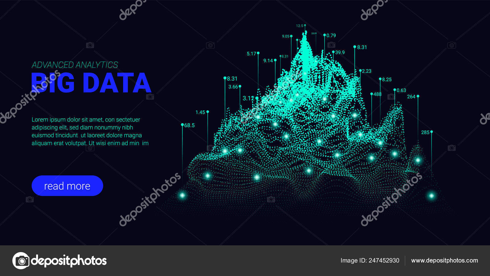 Big Data Analysis Visualization. Landing Page. Stock Vector by ©ingara ...