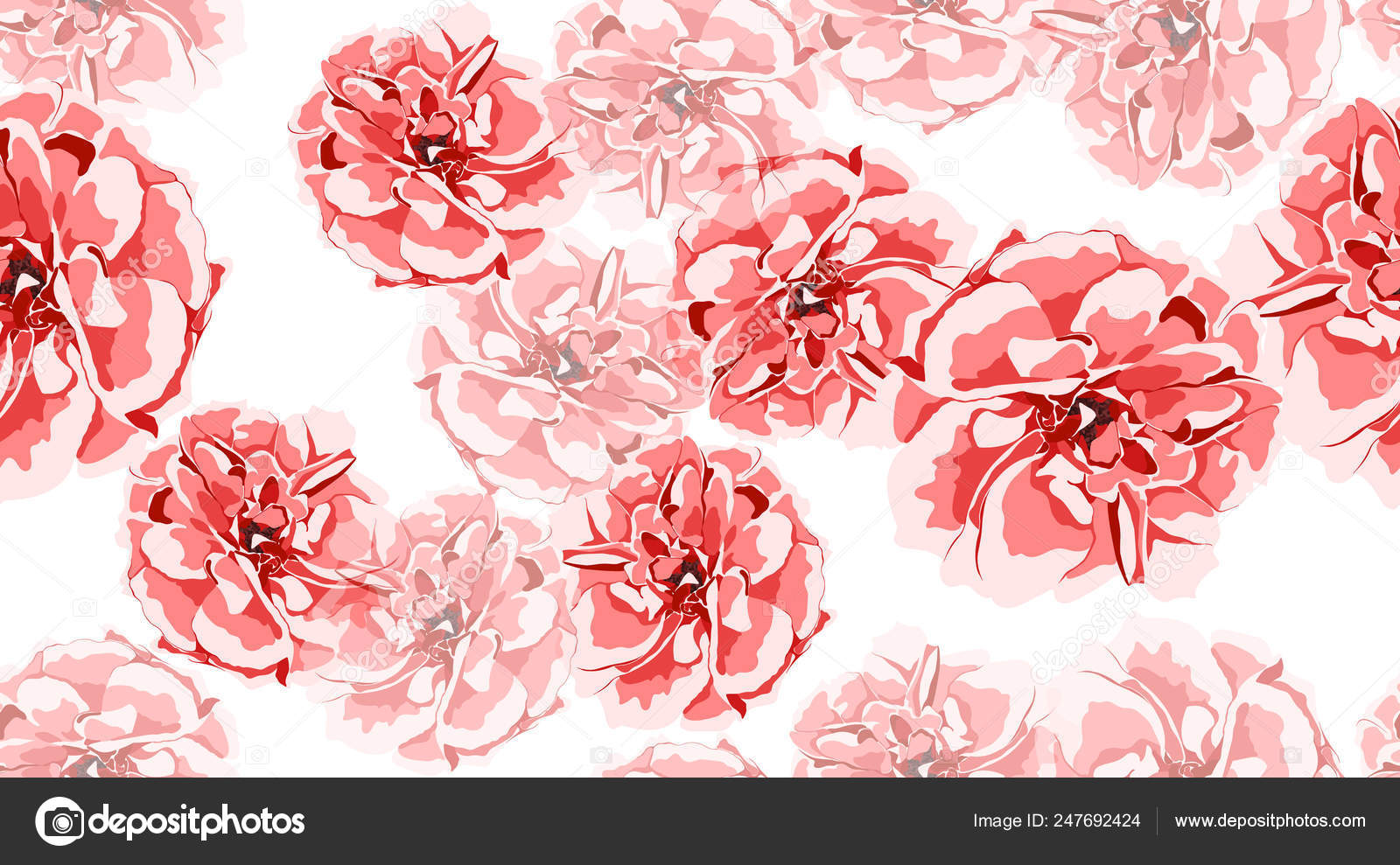 Seamless Floral Pattern, Red Vintage Roses. Stock Vector by ©ingara ...