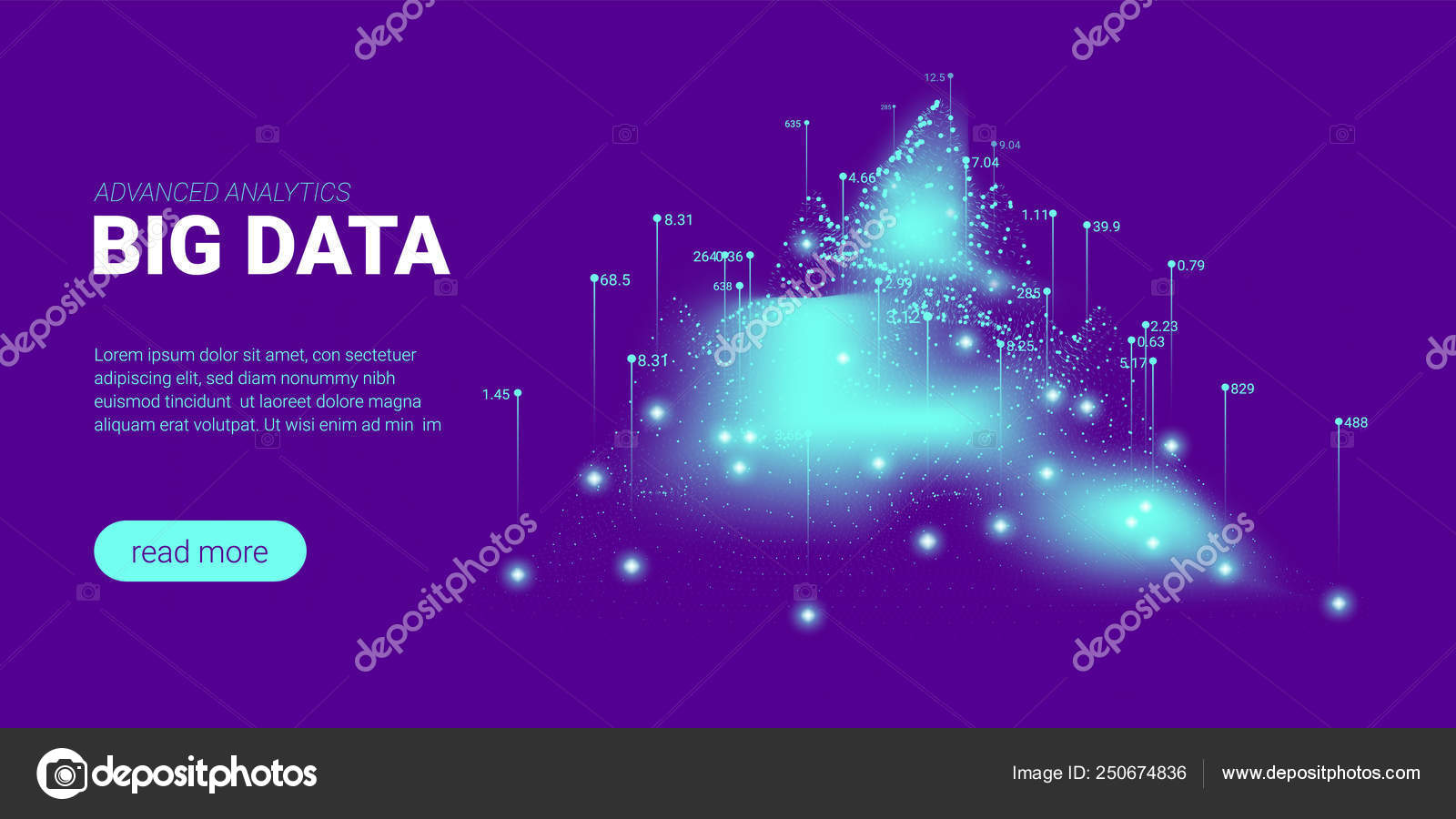 Quantum Computing Visualization, Big Data Sorting. Stock Vector Image ...