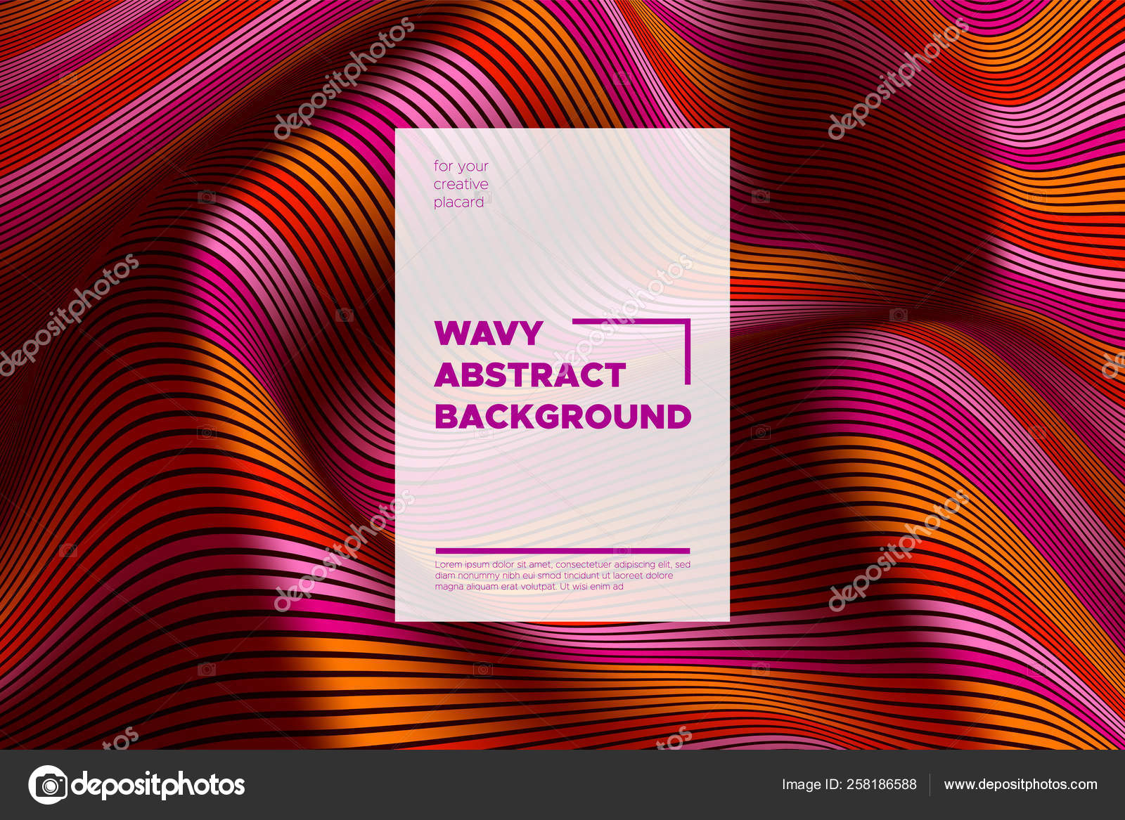 Distortion of Stripes. Abstract Cover with Vector Warped Lines, Flow ...