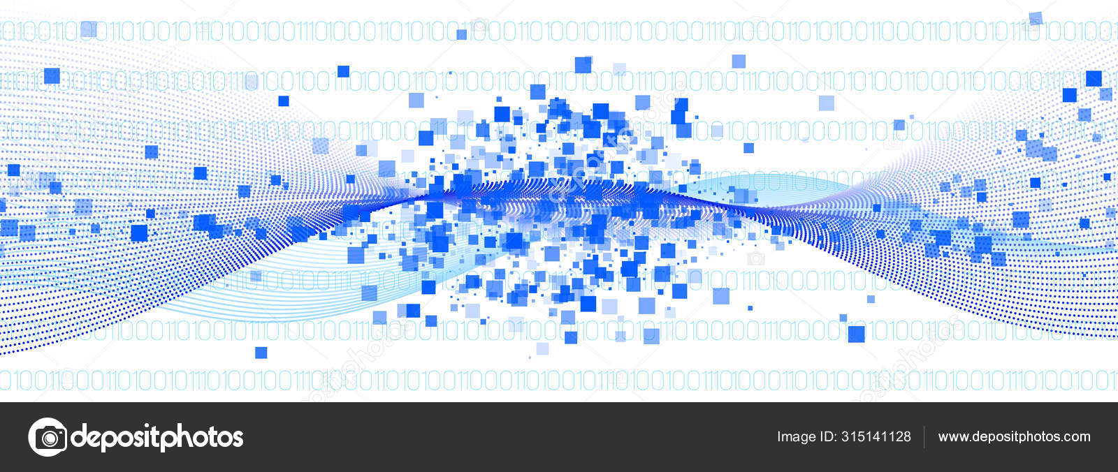 Matrix Codes. Blue Binary Background. White — Stock Vector © ingara ...