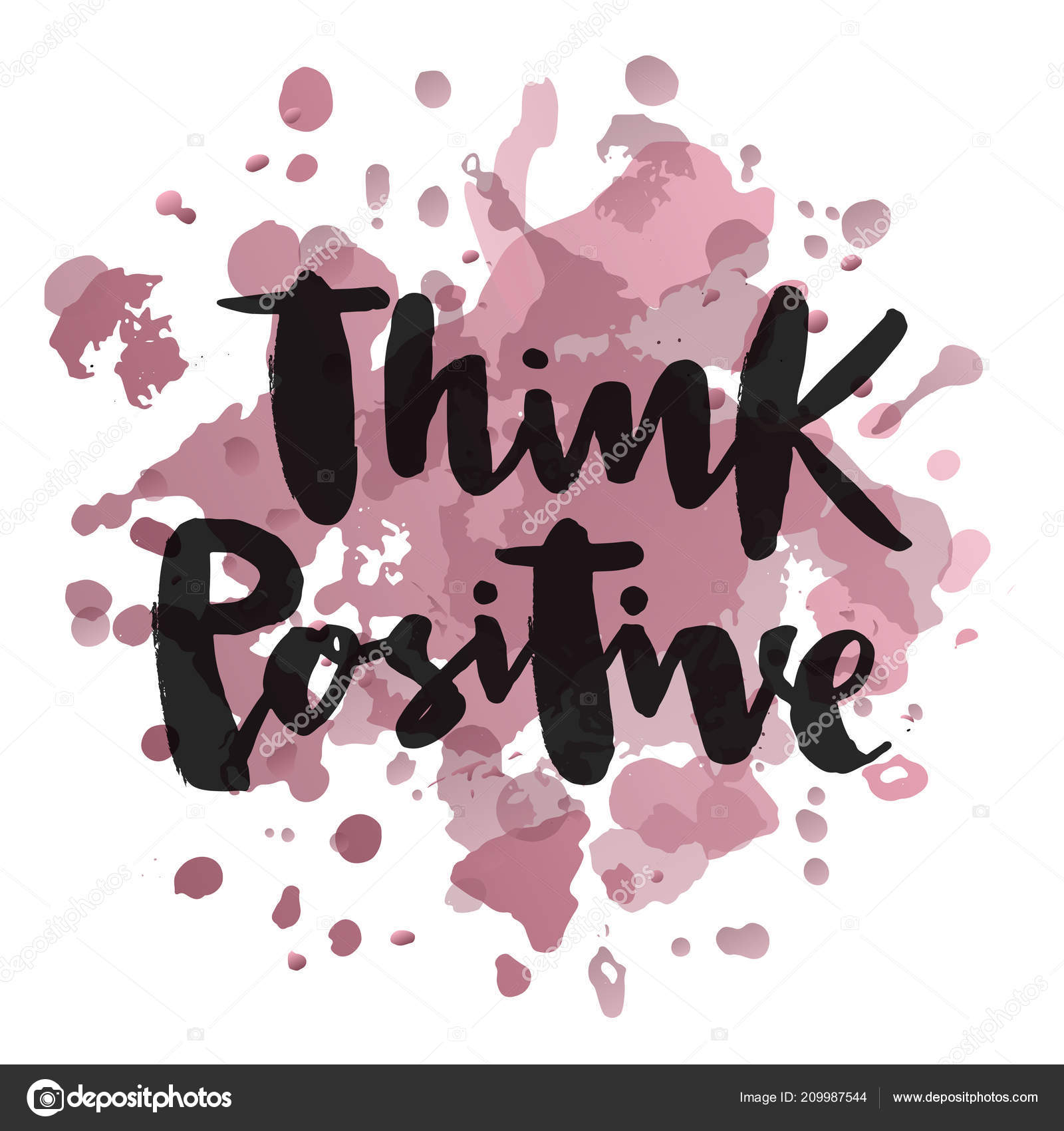 Vector Illustration Think Positive Logotype Flyer Banner Invitation ...