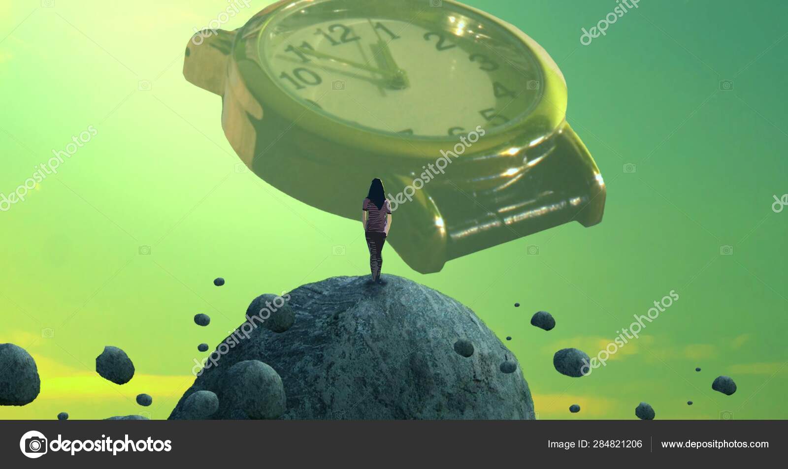 Hot Clock Green Background — Stock Photo © nordenworks.gmail.com #284821206