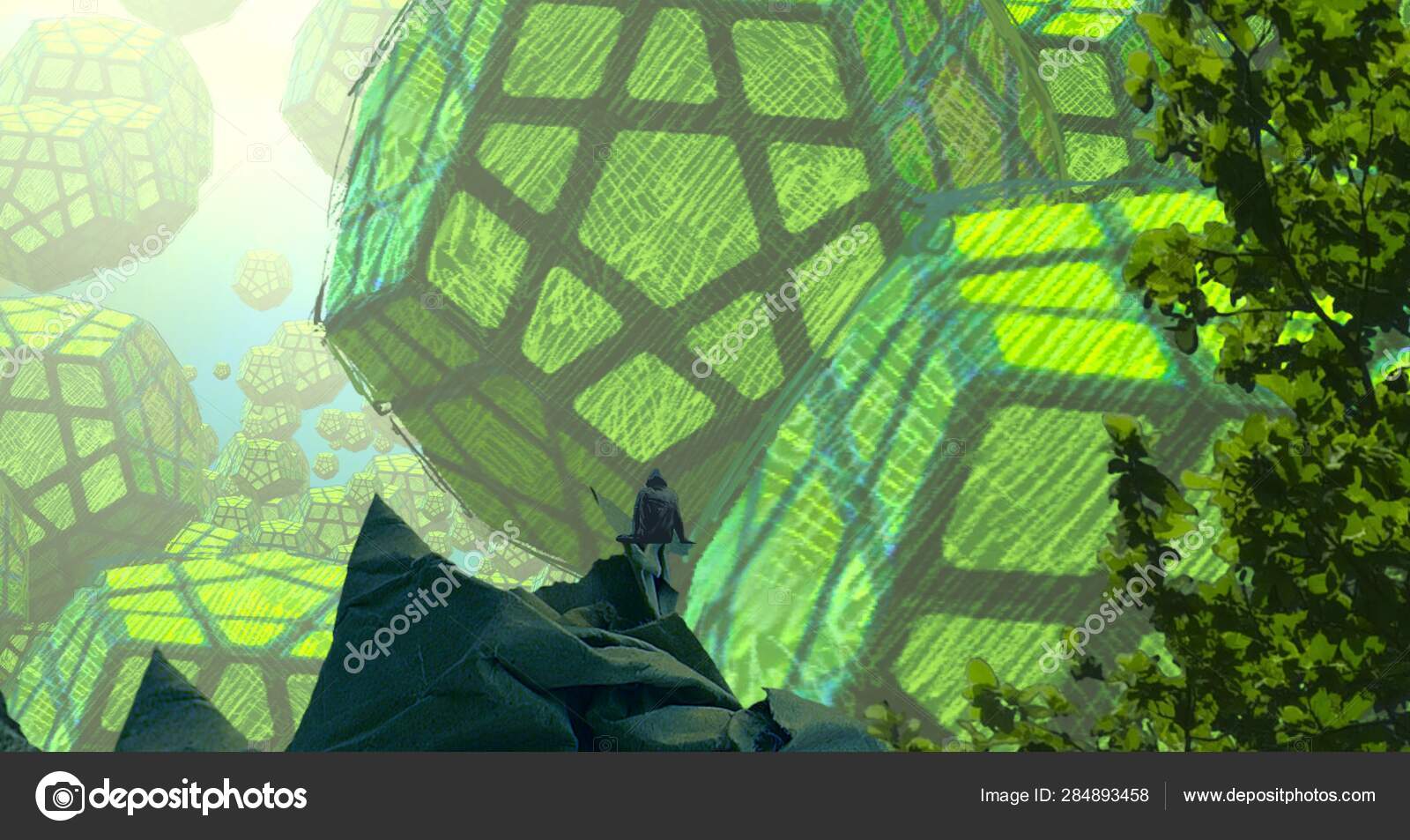 Illustration Abstract Dreamlike Motivational Image Illustration Person ...