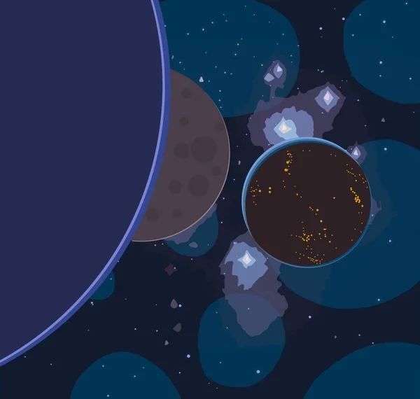 2d illustration. Cartoon draw style space picture. Deep vast space ...