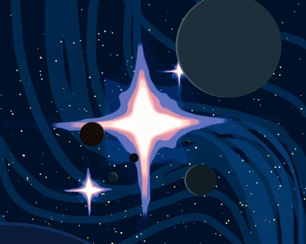 2d illustration. Cartoon draw style space picture. Deep vast space ...