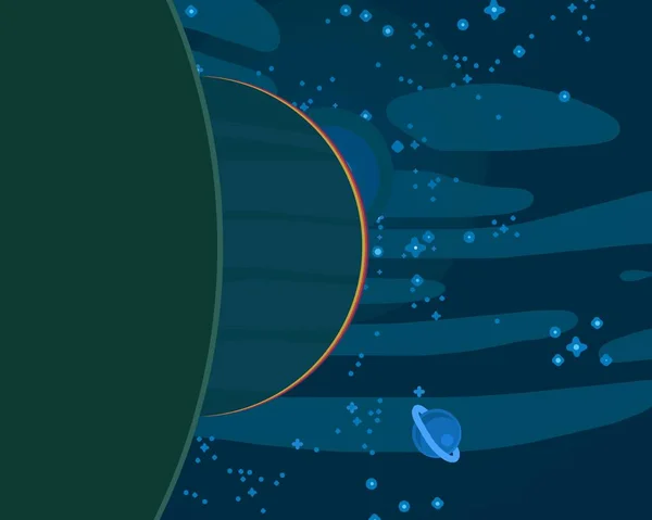 2d illustration. Cartoon draw style space picture. Deep vast space ...