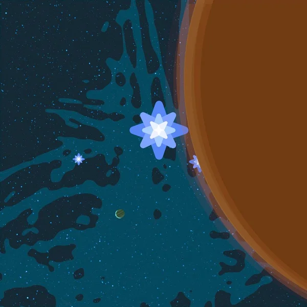 2d illustration. Cartoon draw style space picture. Deep vast space ...