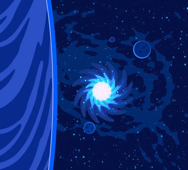 2d illustration. Cartoon draw style space picture. Deep vast space ...