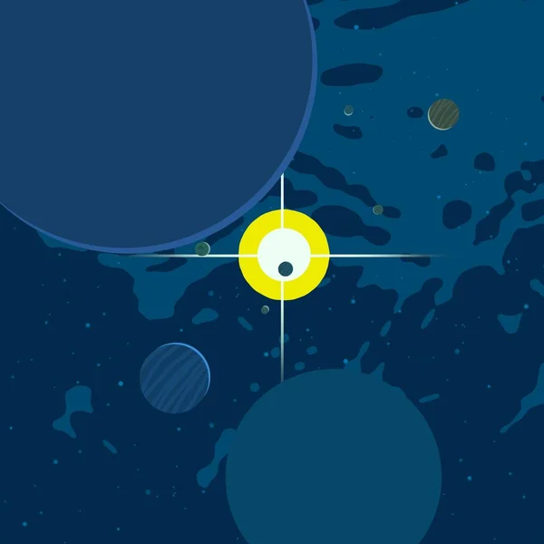 2d illustration. Cartoon draw style space picture. Deep vast space ...