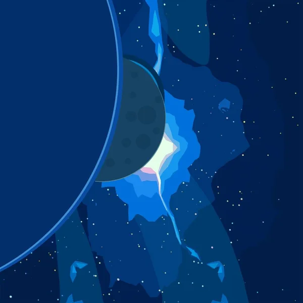 2d illustration. Cartoon draw style space picture. Deep vast space ...