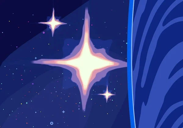 2d illustration. Cartoon draw style space picture. Deep vast space ...