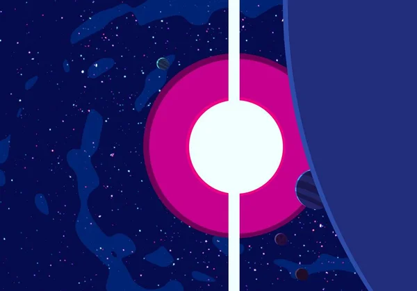 2d illustration. Cartoon draw style space picture. Deep vast space ...