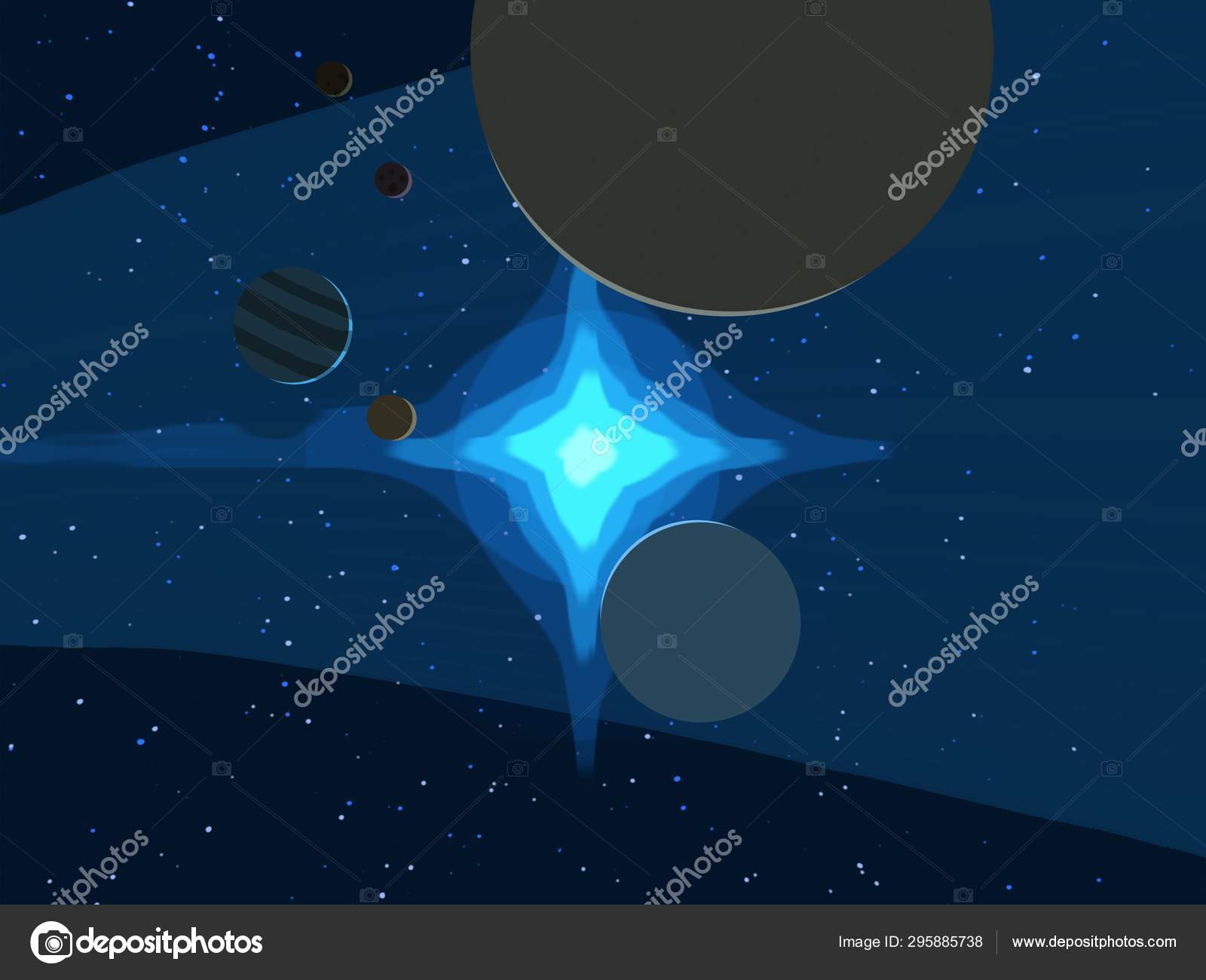 Illustration Cartoon Cosmos Background Image Deep Interstellar Space ...