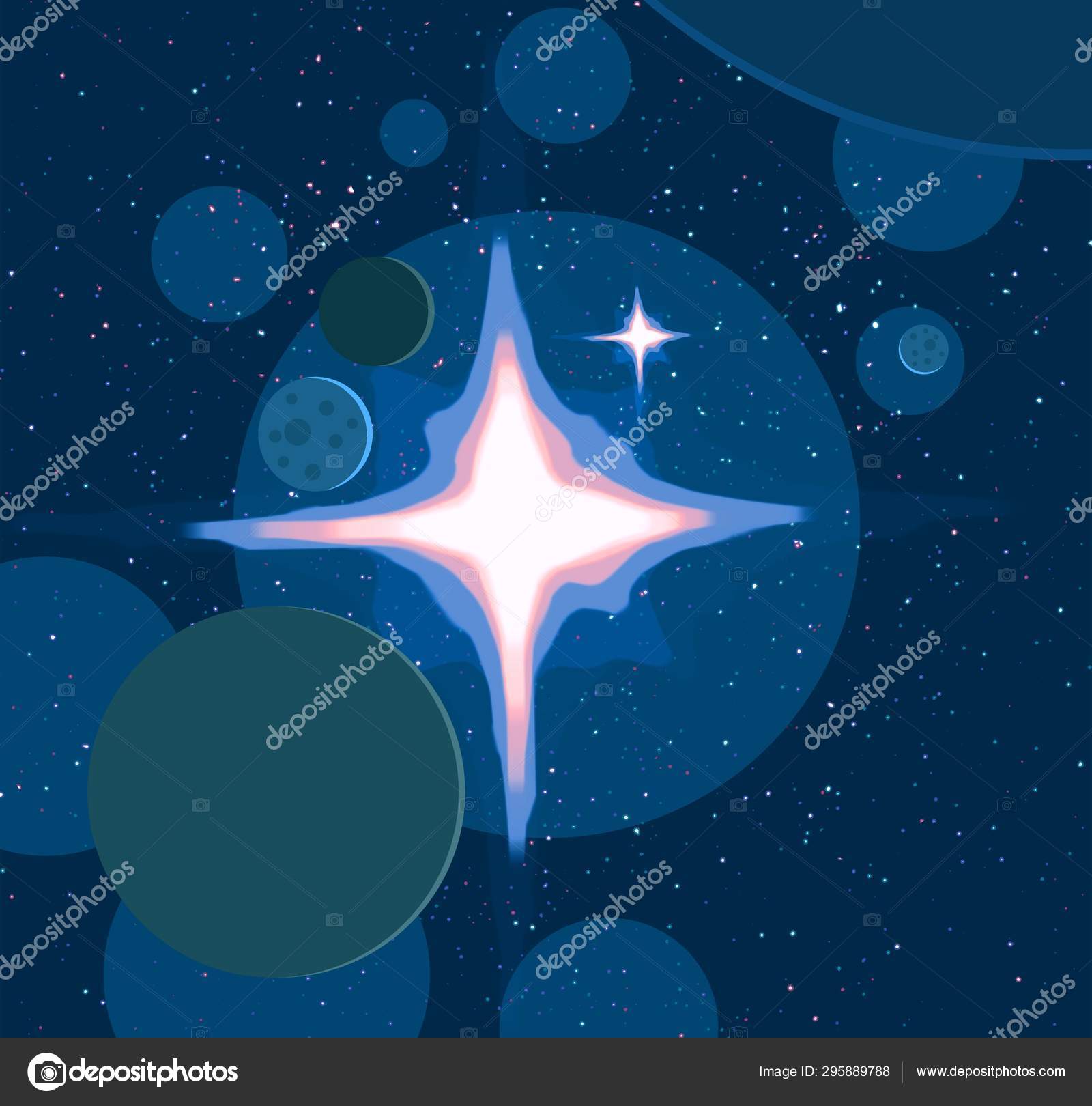 Illustration Cartoon Cosmos Background Image Deep Interstellar Space ...