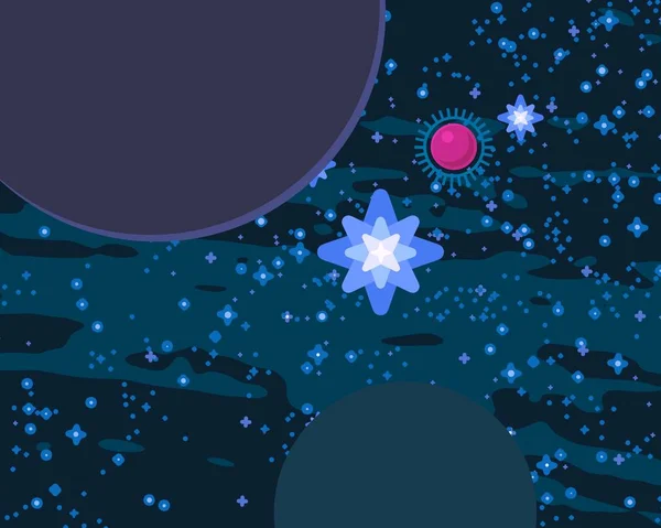 2d illustration. Cartoon draw style space picture. Deep vast space ...