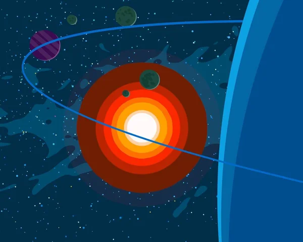 2d illustration. Cartoon draw style space picture. Deep vast space ...