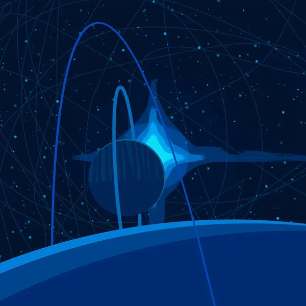 2d illustration. Cartoon draw style space picture. Deep vast space ...