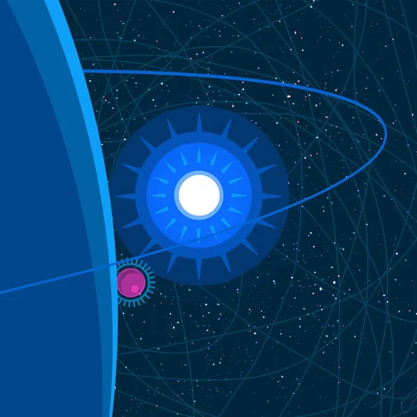 2d illustration. Cartoon draw style space picture. Deep vast space ...