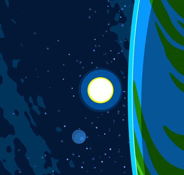 2d illustration. Cartoon draw style space picture. Deep vast space ...