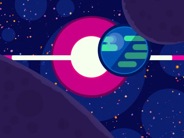 2d illustration. Cartoon space background picture. Deep vast space ...