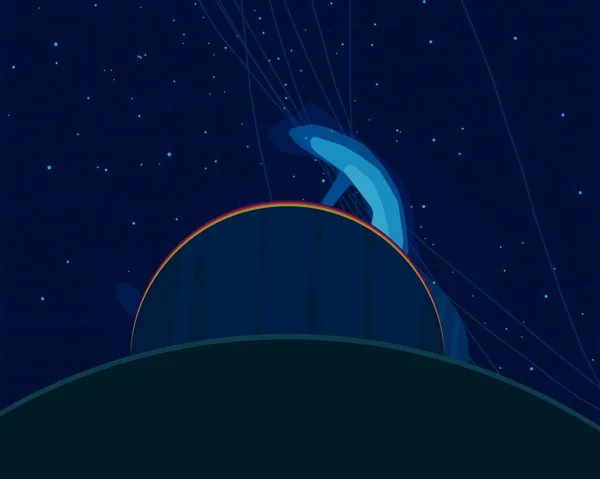 2d illustration. Cartoon draw style space picture. Deep vast space ...