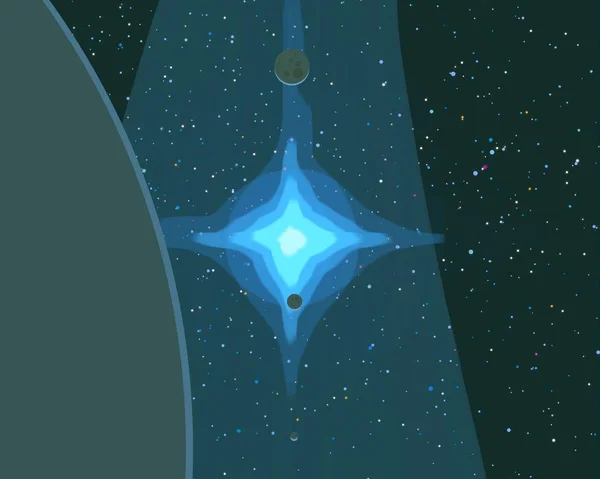 2d illustration. Cartoon space background picture. Deep vast space ...