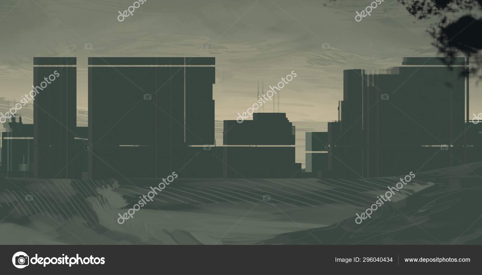 Ilustración Rascacielos Metrópolis Futurista Ciudad Arte Digital ...