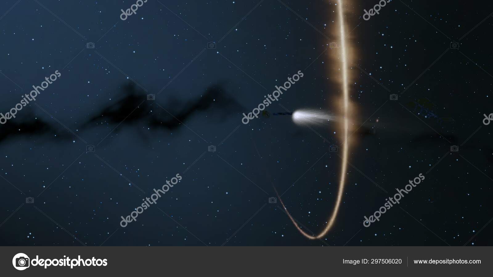 Illustration Deep Vast Space Bright Stars Planets Moons Various Science ...