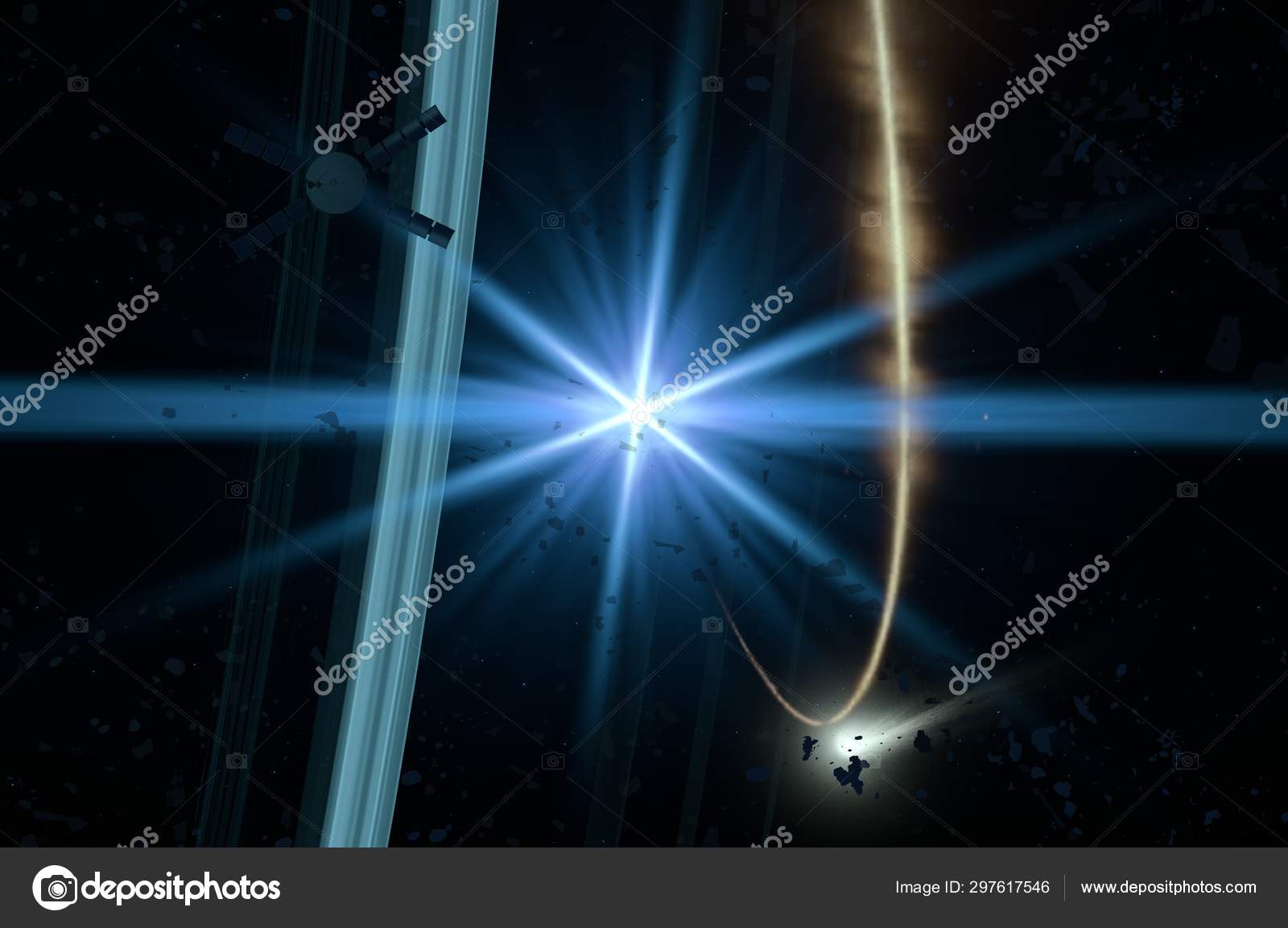 Illustration Deep Vast Space Bright Stars Planets Moons Various Science ...