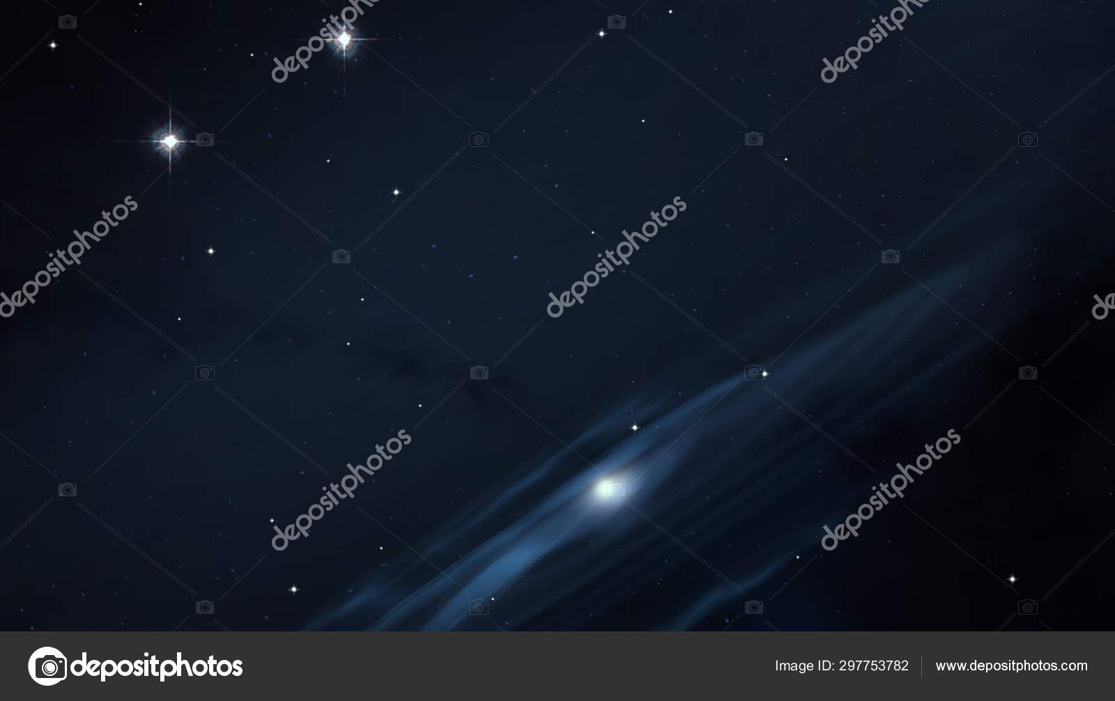 Illustration Deep Vast Space Stars Planets Moons Various Science ...
