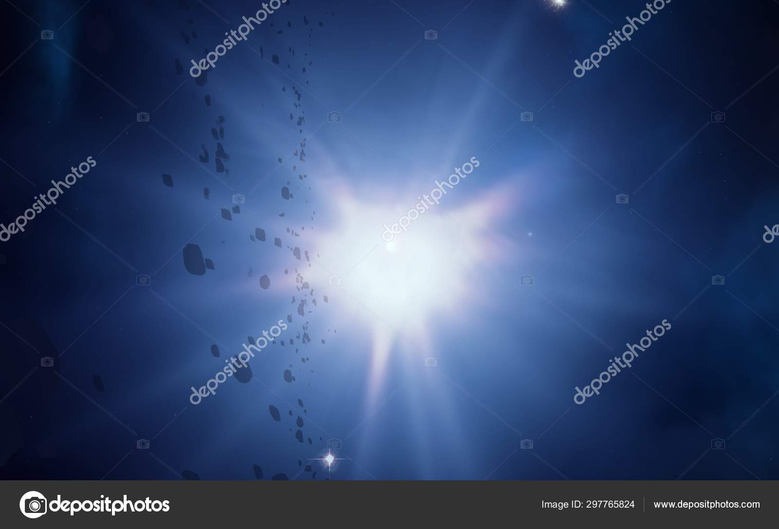 Illustration Deep Vast Space Bright Stars Planets Moons Various Science ...