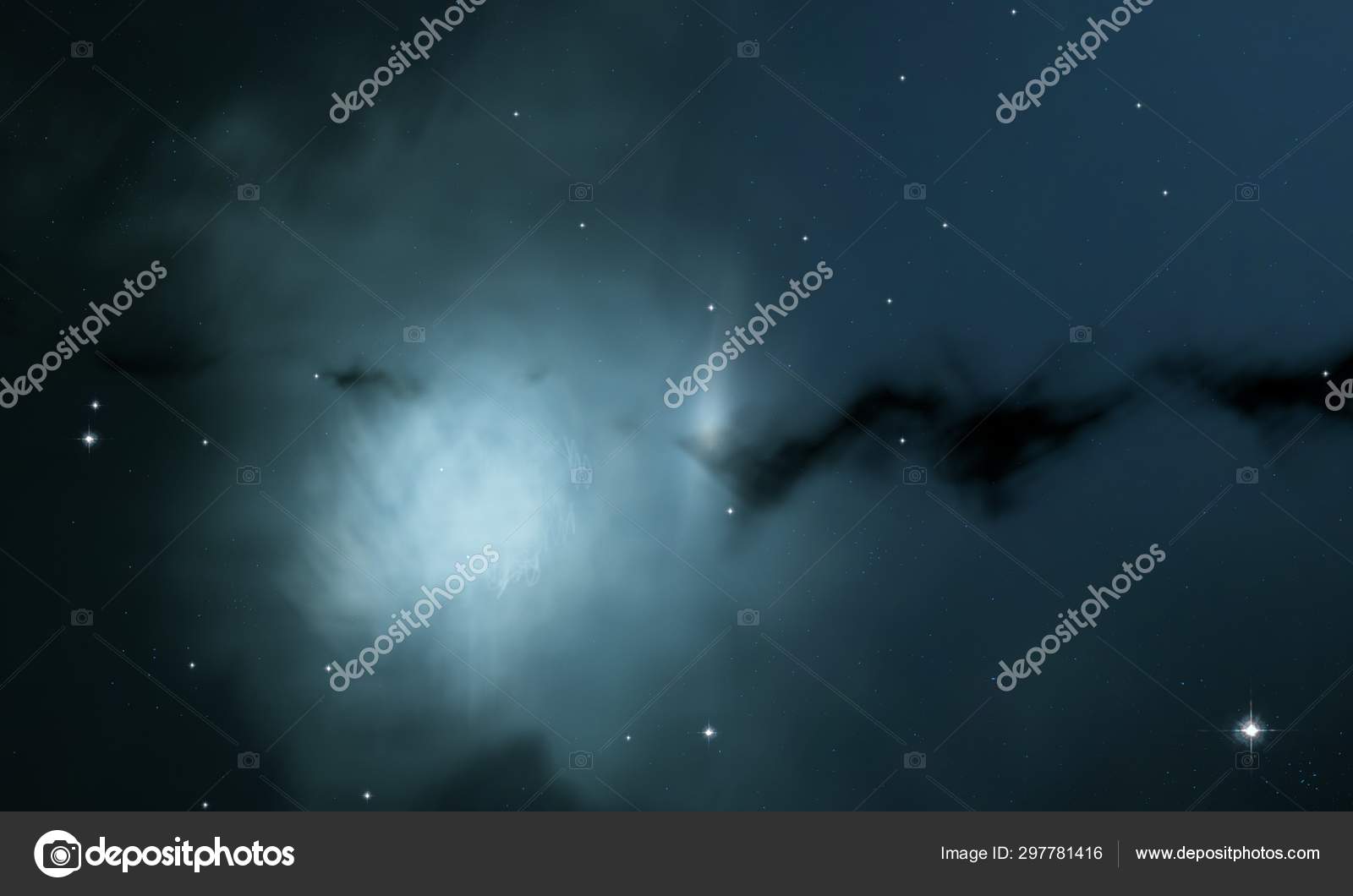 Illustration Deep Vast Space Stars Planets Moons Various Science ...