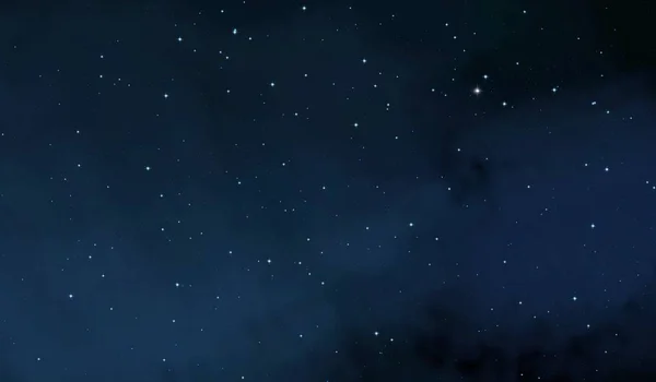 2d illustration. Deep vast space. Stars, planets and moons. Various ...