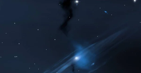 2d illustration. Deep vast space. Stars, planets and moons. Various ...