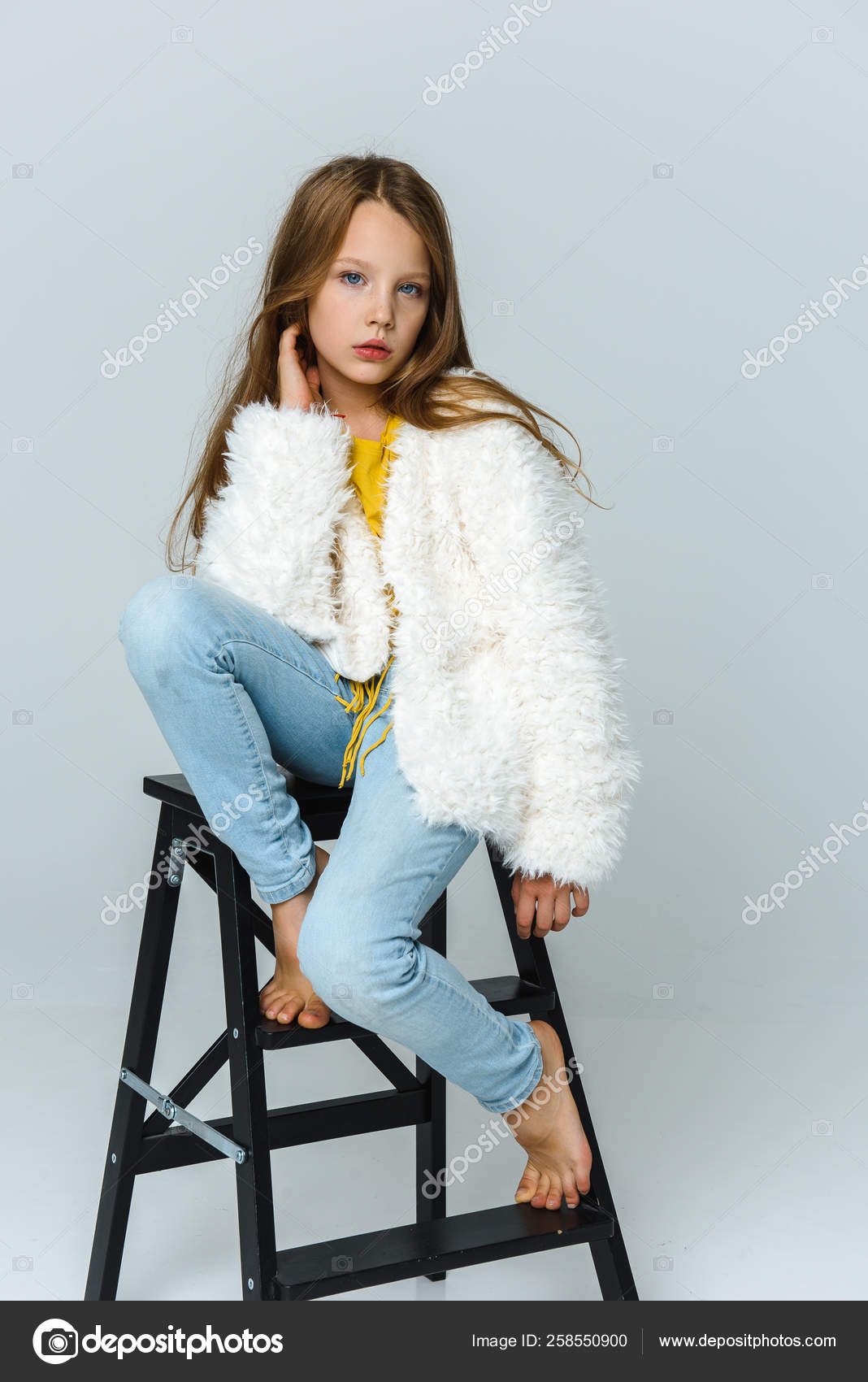 Beautiful Girl Posing Studio Stock Photo by ©anastasia.goryainova 258550900