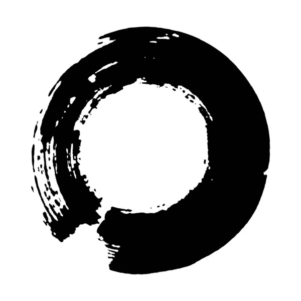 Black Hand Drawn Ring Shape Vector Illustration Black Enso Zen Stock ...