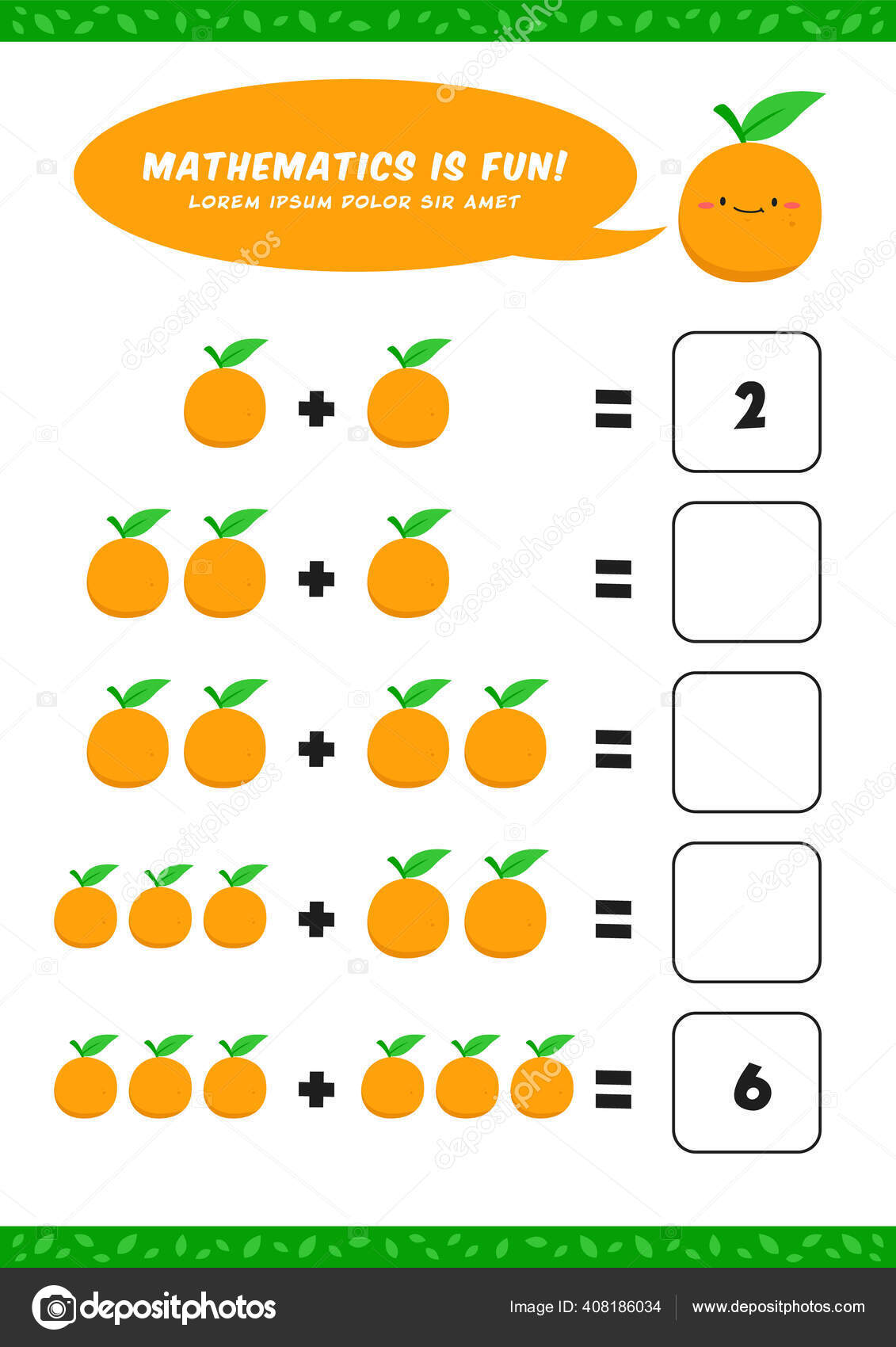 Preschool Addition Mathematics Learn Worksheet Activity Template Cute ...