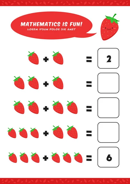 Preschool Addition Mathematics Learn Worksheet Activity Template Cute ...