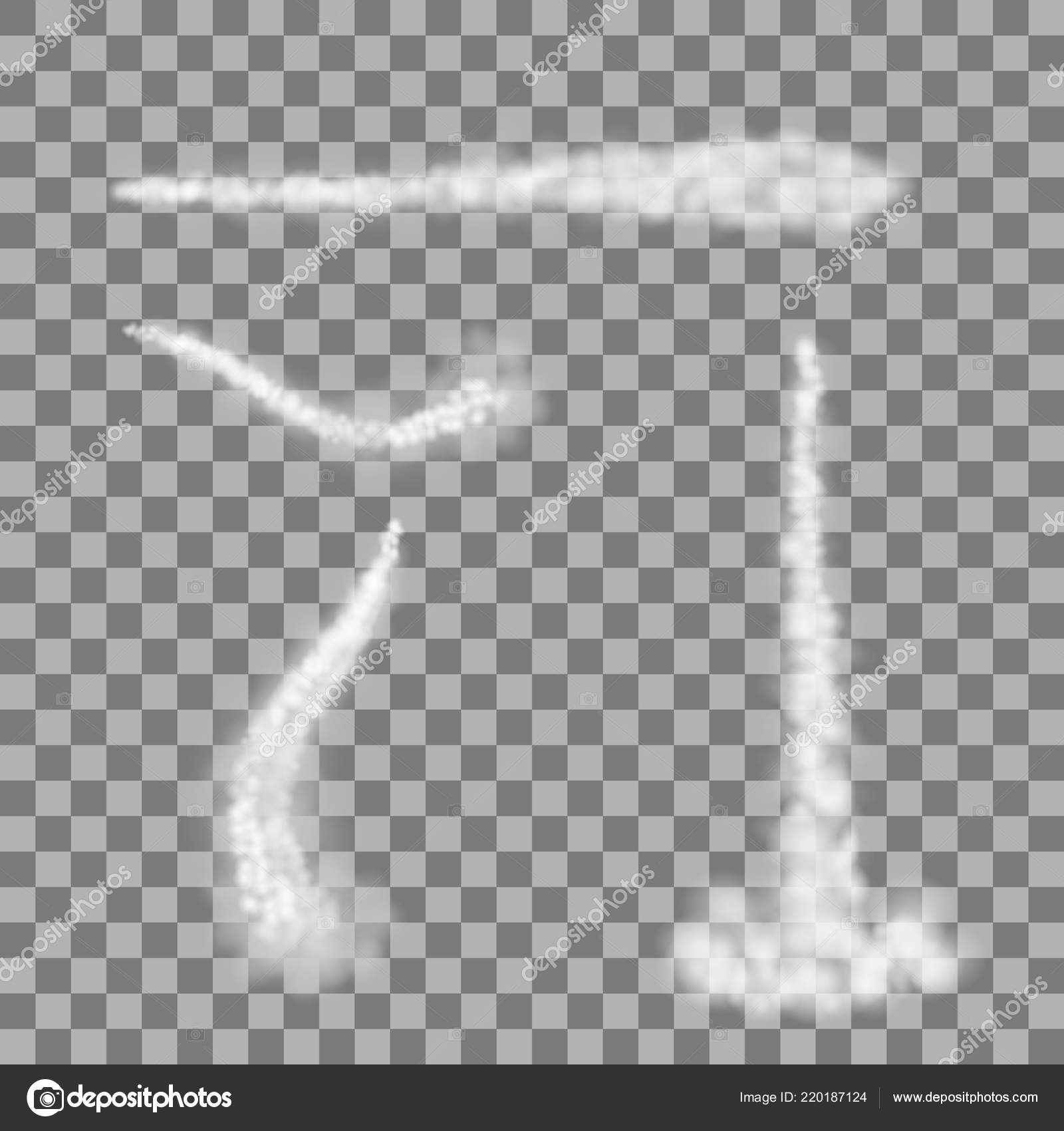 Efek Asap Setelah Roket Asap Uap Pada Latar Belakang Transparan Vektor ...