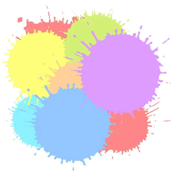 Color ink blots isolated on white background. Colorful vector ...