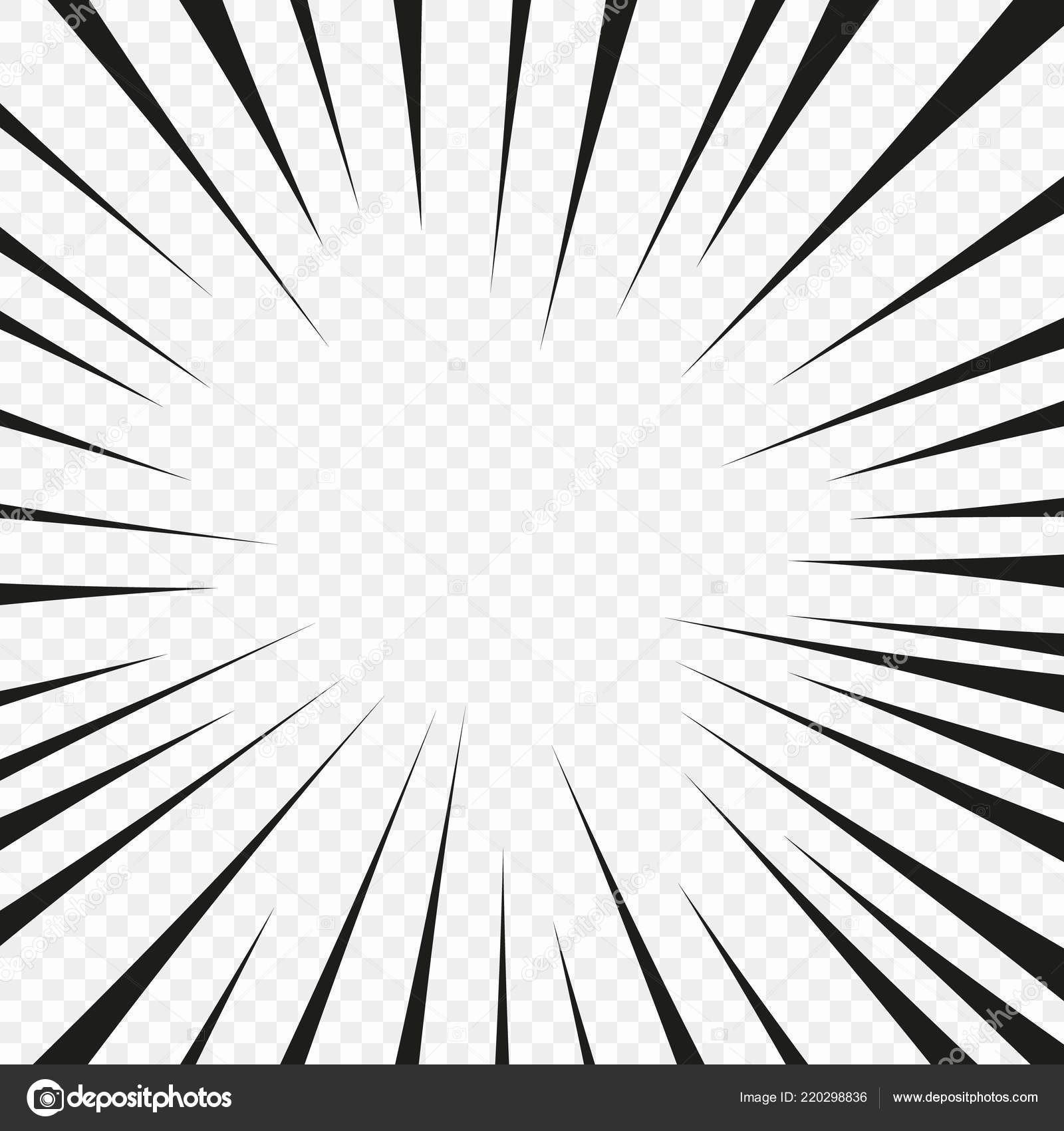 Comics Flash Explosion Radial Line Transparent Isolated Background ...