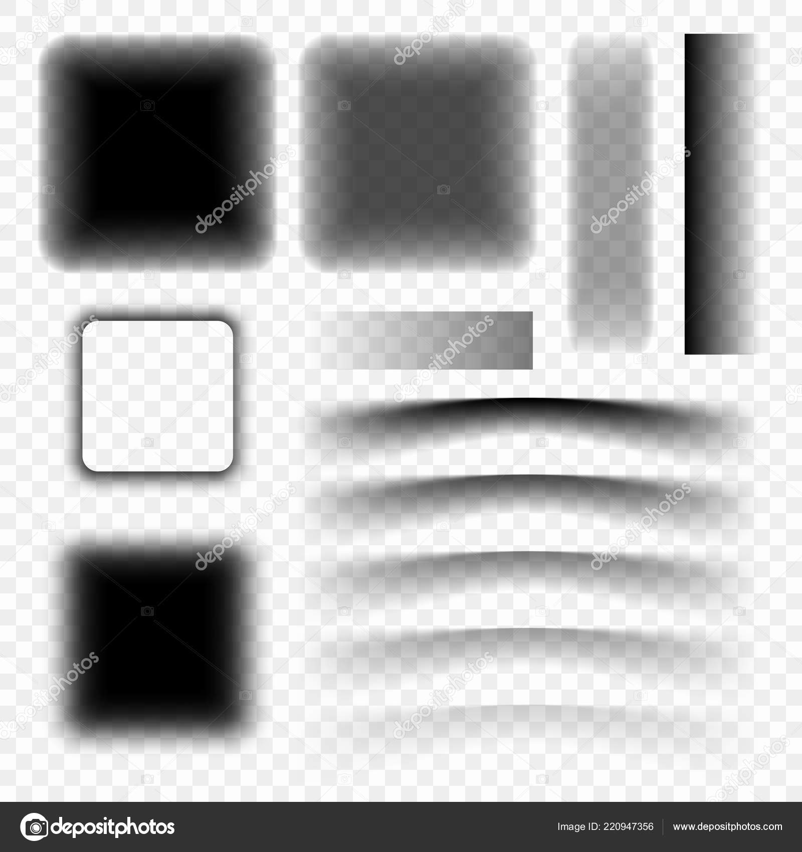 Set of transparent shadows. Vector elements for design isolated on transparent background. Stock ...