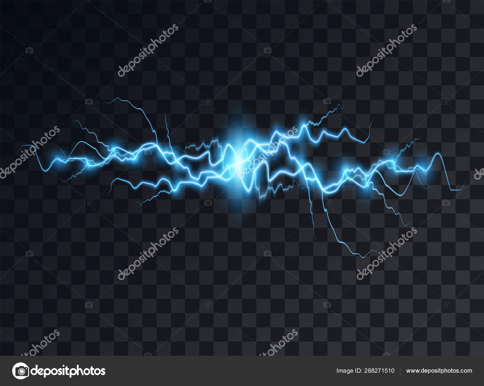 Electric blue discharge, flash, transparent glow. Vector design element ...