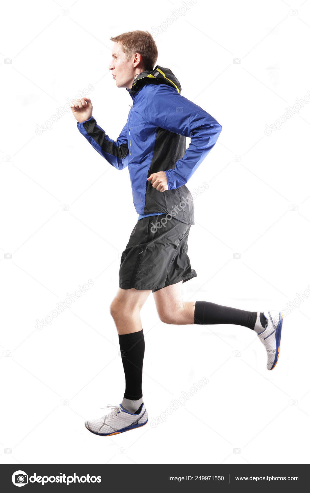 Male Runner Blue Isolated White Background Stock Photo by ©TeamDAF ...
