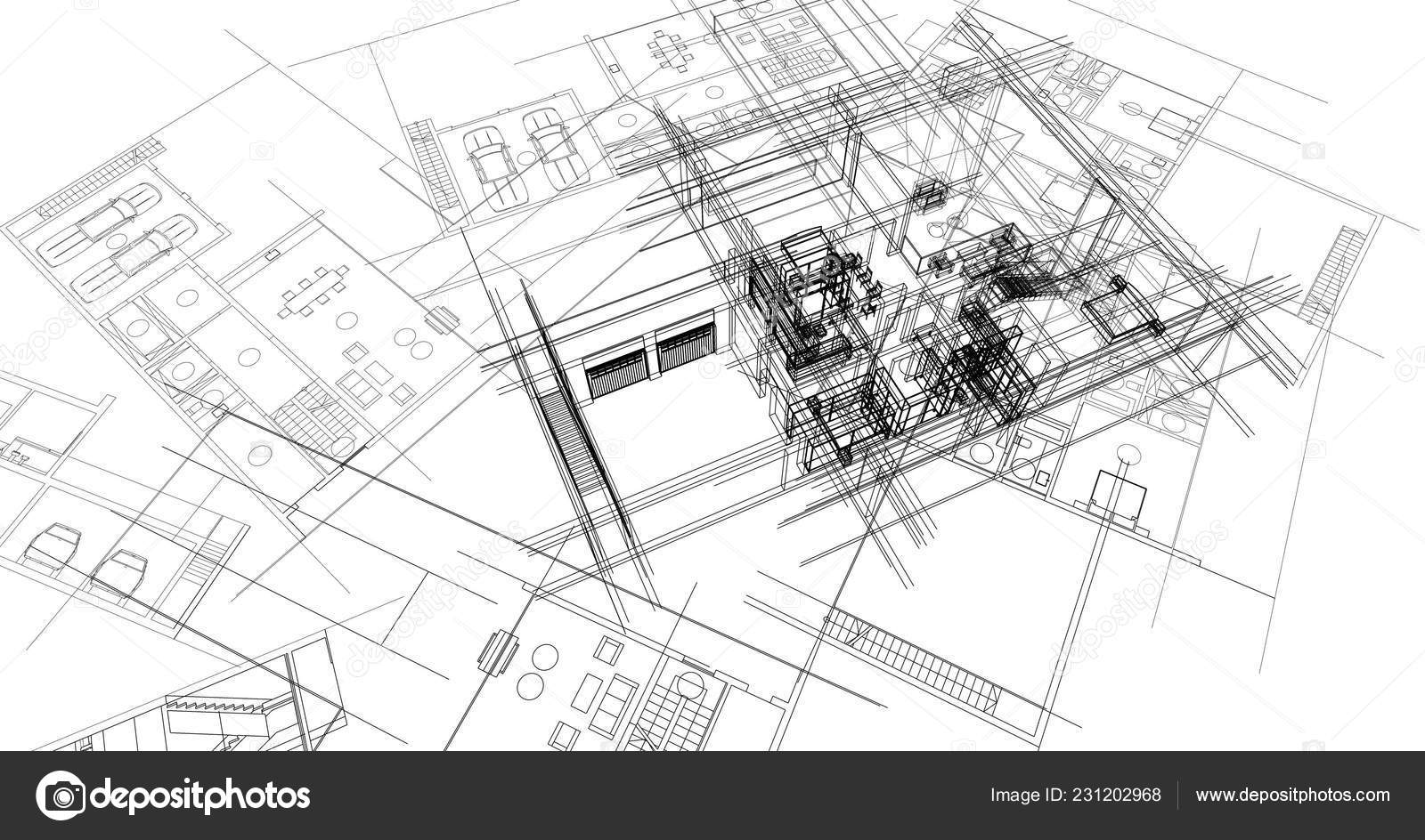 Architectural Drawings Illustration Illustration — Stock Photo © YuriyA ...