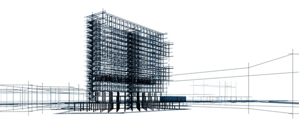 House building architectural drawing 3d illustration - Stock Image ...