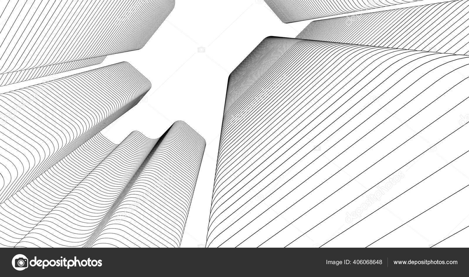 Abstract Drawing Lines Architectural Art Concept Minimal Geometrical ...