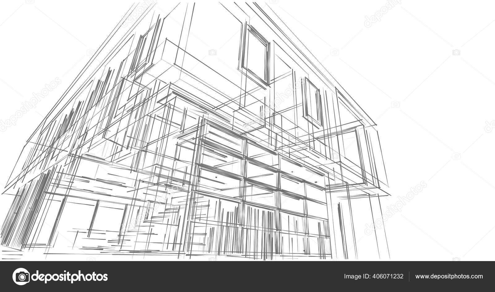 Architecture Illustration Design Building Construction Stock ...