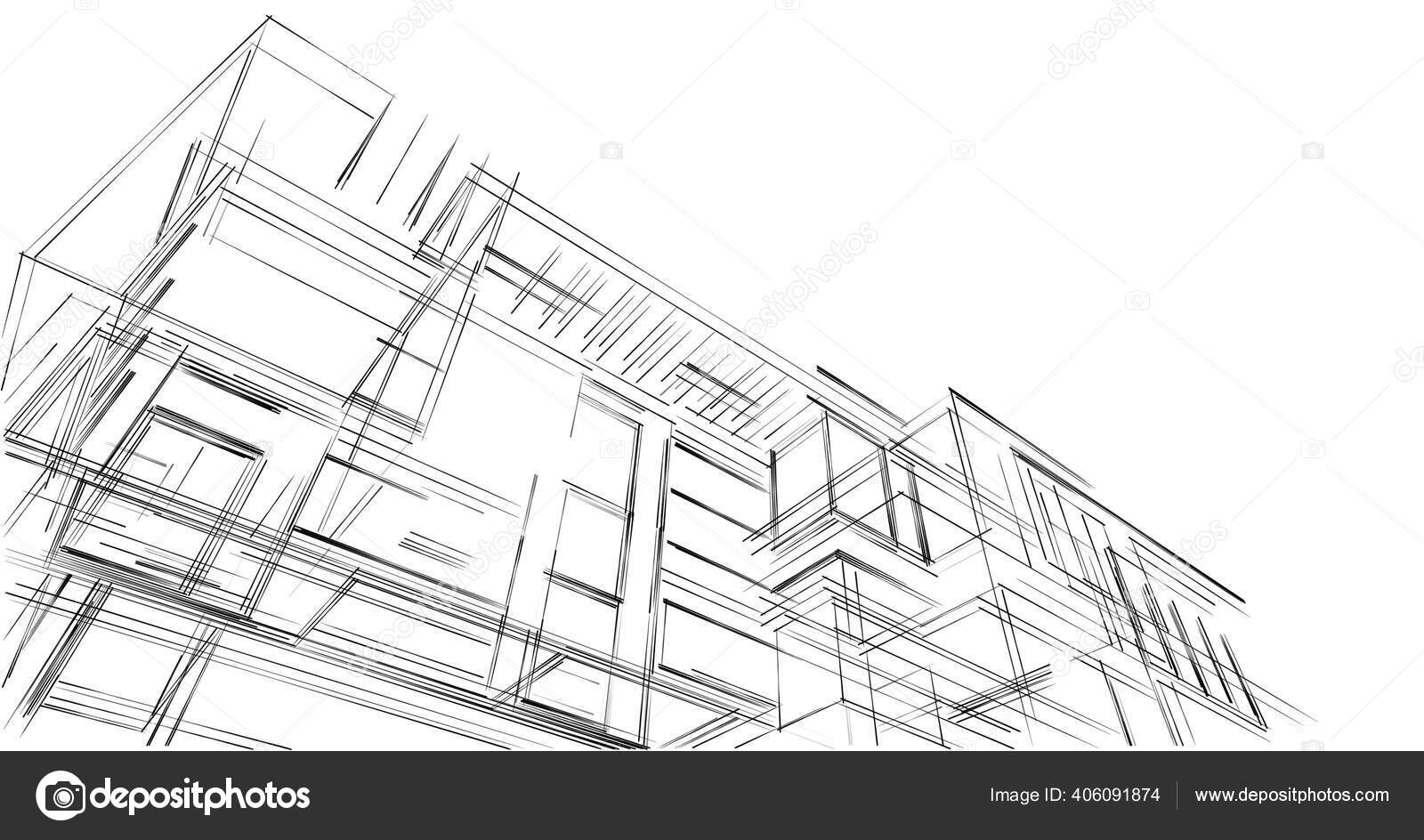 Abstract Architectural Wallpaper Digital Background Stock Illustration ...